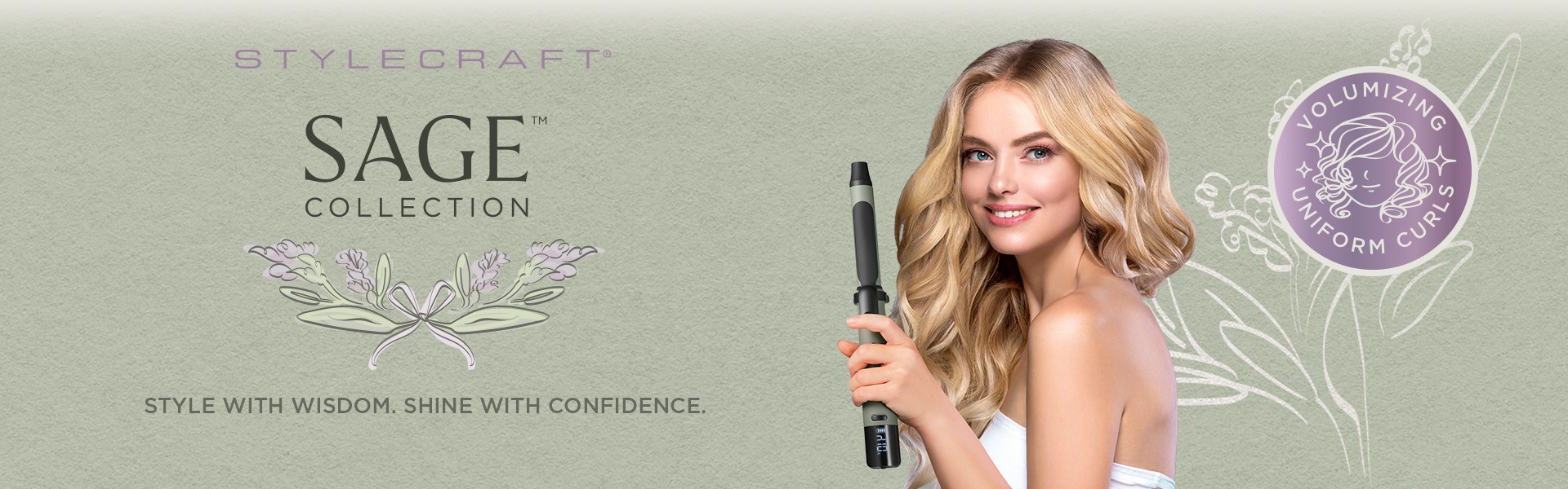 Sage Professional 1” Cordless Curling Iron & Wand with Removable Clamp ...