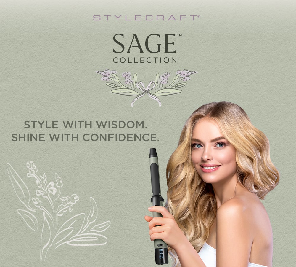 Sage Professional 1” Cordless Curling Iron & Wand with Removable Clamp ...